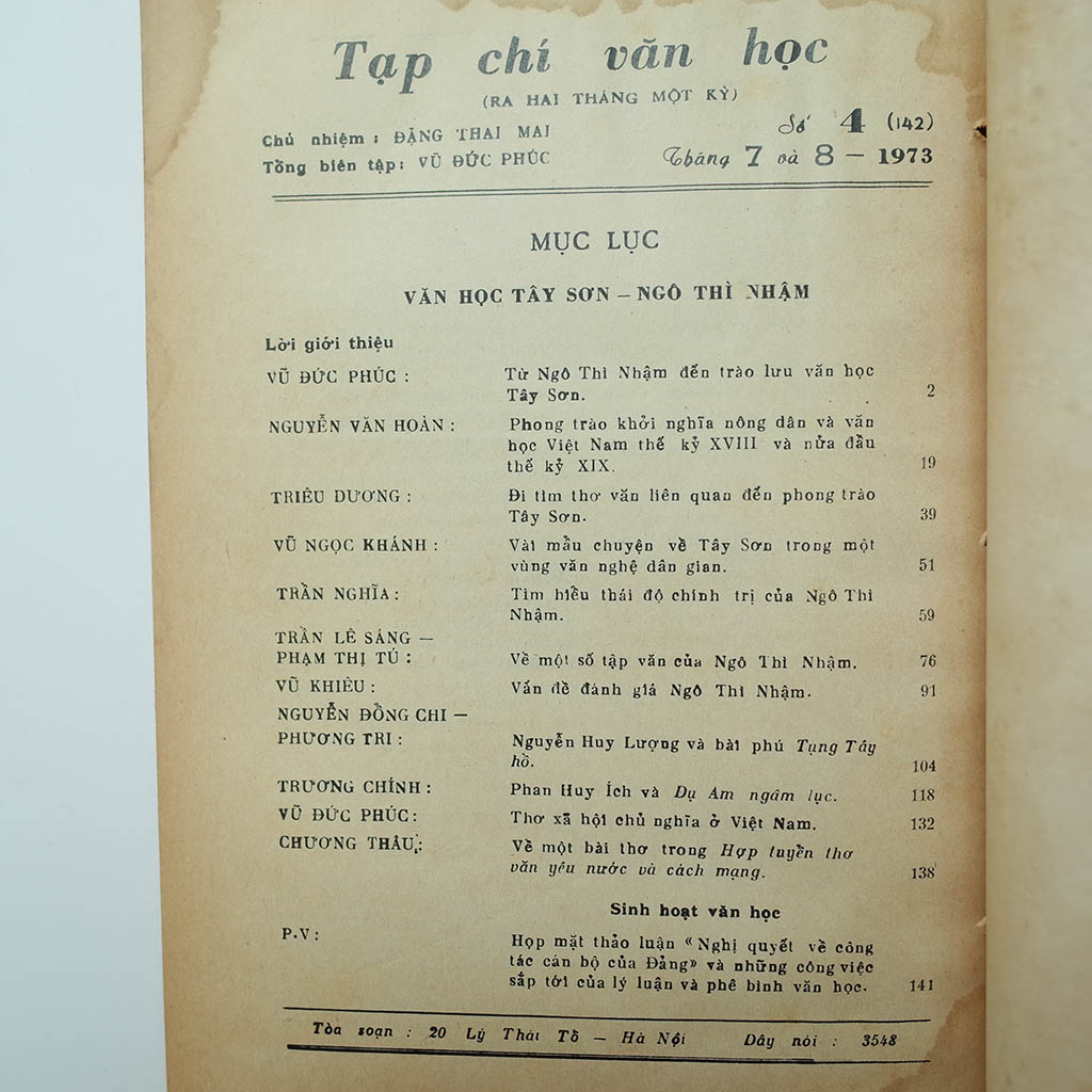 Tạp chí Văn học số 4/1973 – Tiệm sách Cổ Lỗ Sĩ